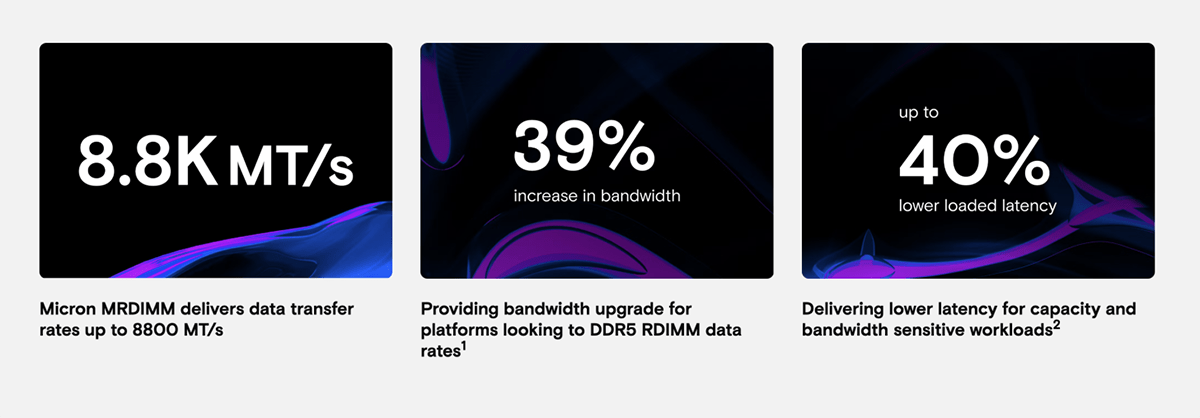 Micron revela memória DDR5 MRDIMM com até 256 GB e velocidades de 8800 MT/s